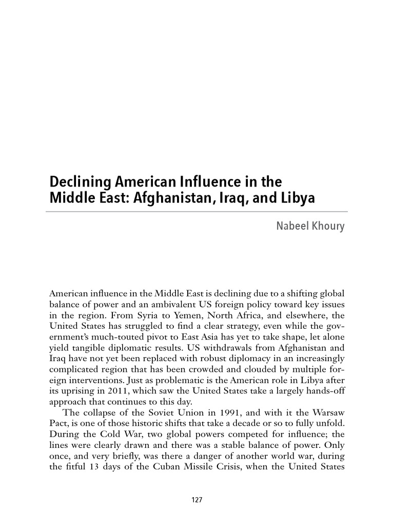 Declining US Influence in the Middle East | PDF | Iraq | Muammar Gaddafi