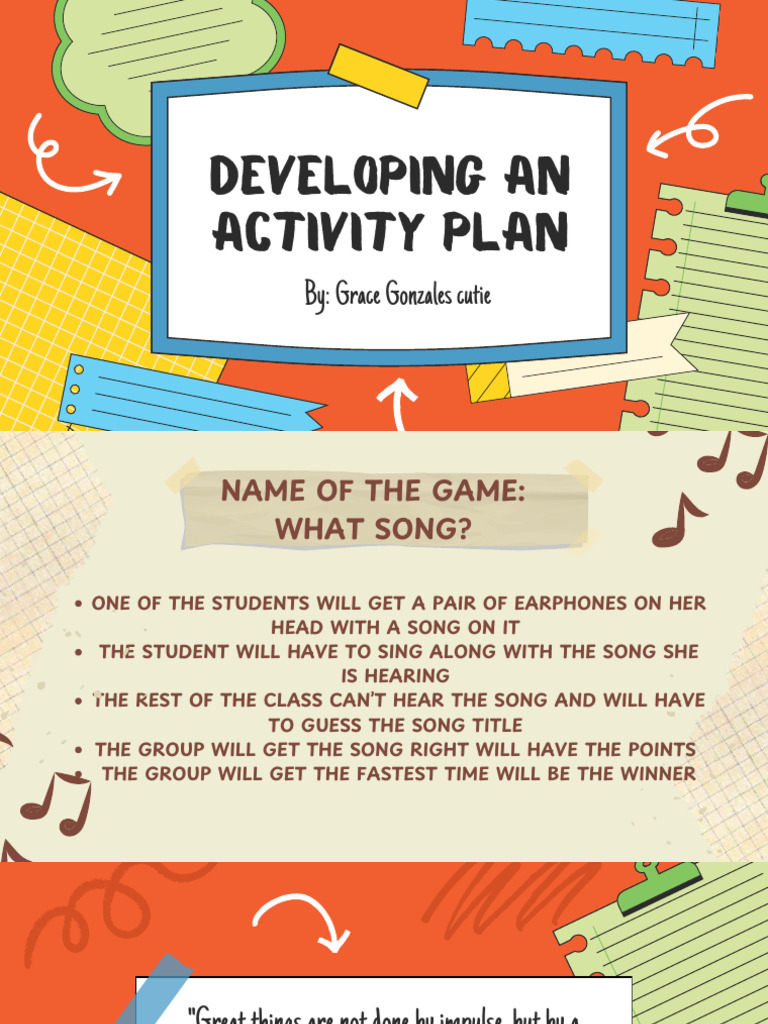 Developing An Activity Plan PDF | PDF | Teachers | Learning