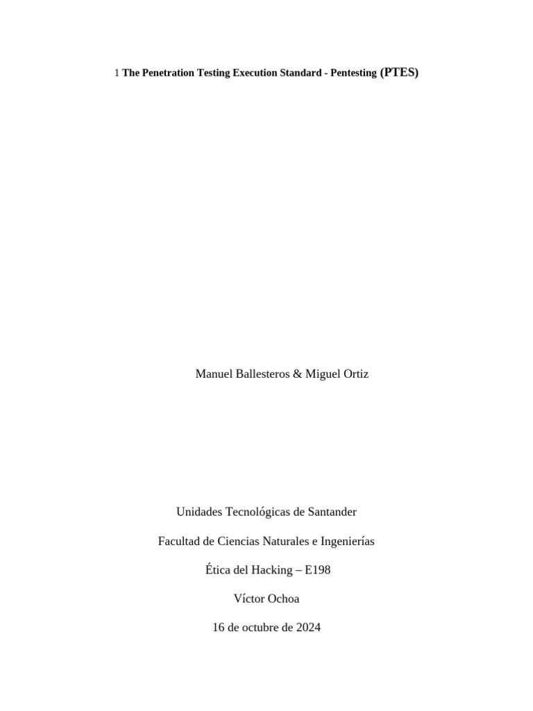 Guía Completa sobre Pentesting y PTES | PDF | Prueba de penetración ...