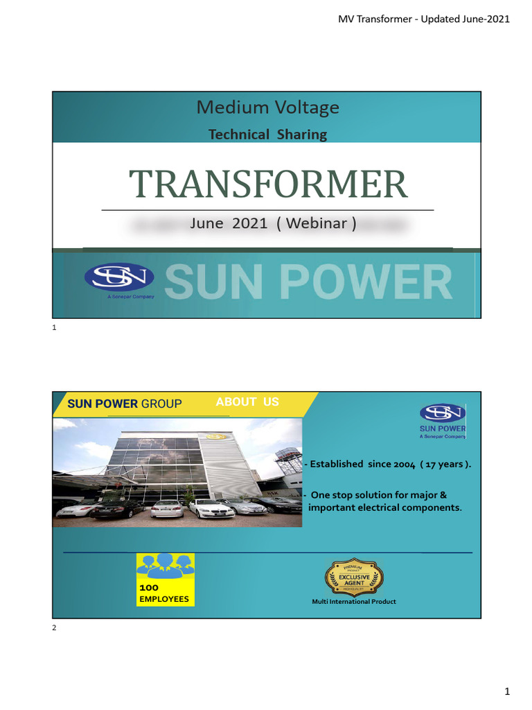 MV TRANSFORMER SLIDE PRESENTATION | PDF