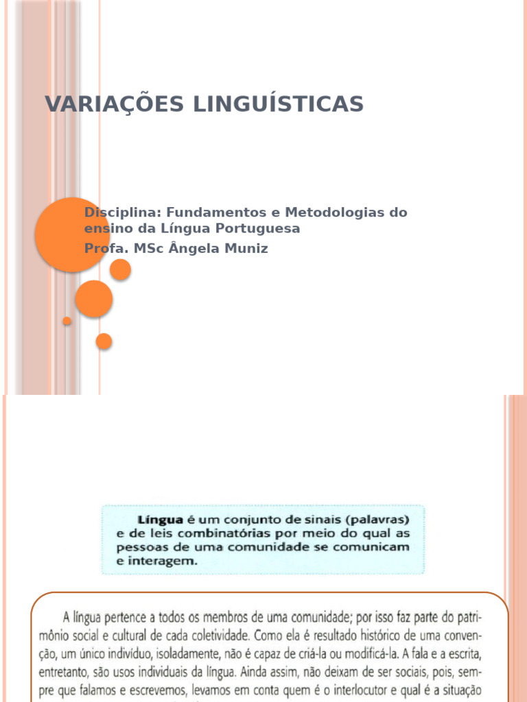 Variações Linguísticas | PDF | Linguística | Comunicação humana