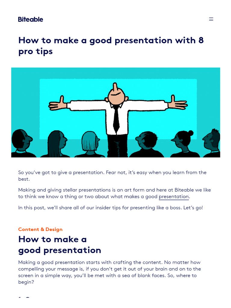 8 Pro Tips for Great Presentations | PDF