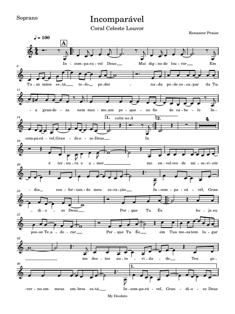 Incomparável COM LETRA-Soprano | PDF | Divindade criadora | Religião ...