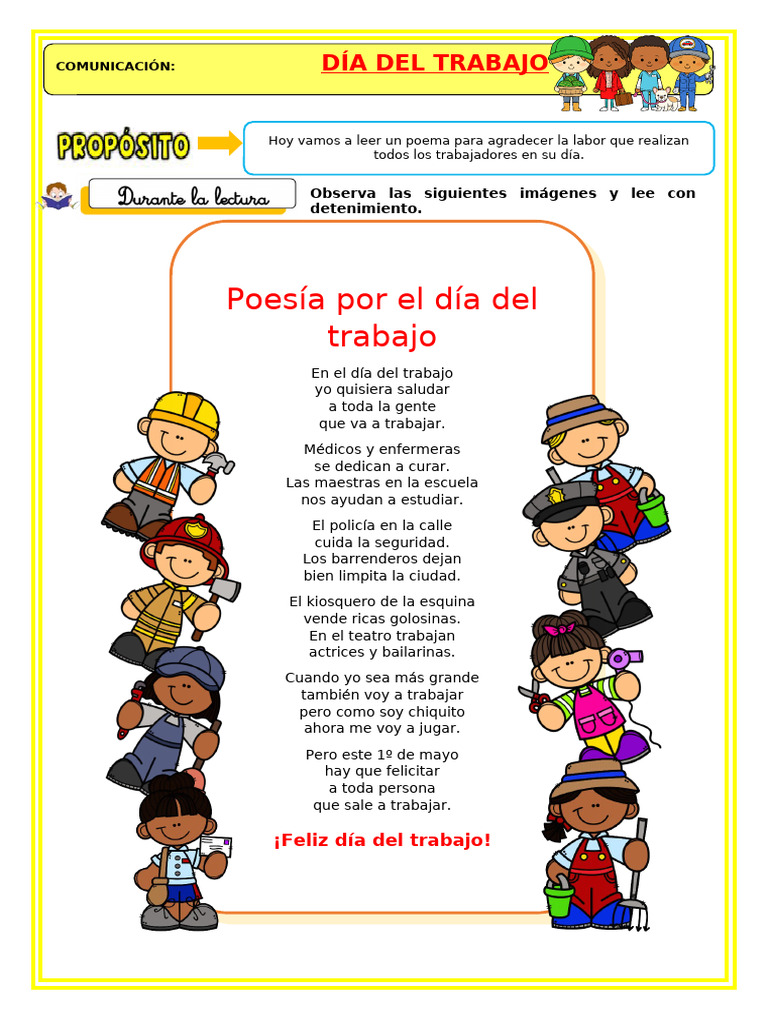 Poema y Actividades para el Día del Trabajo | PDF