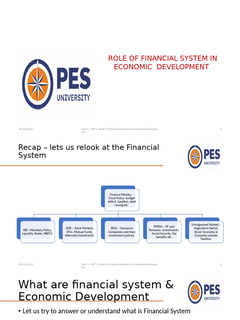Role of Economy in Financial System 01 | PDF | Government Budget ...