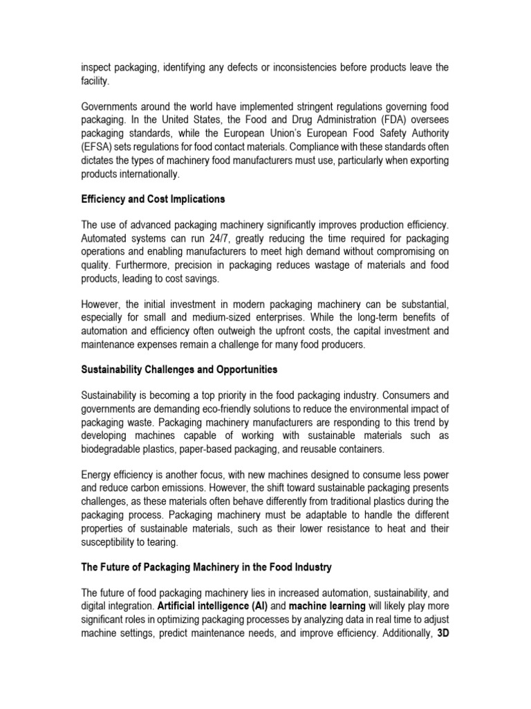 Efficiency and Cost Implications | PDF | Packaging And Labeling ...