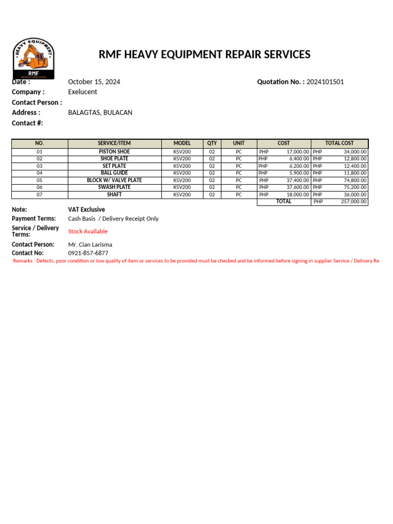Exelucent Main Pump K5V200 | PDF