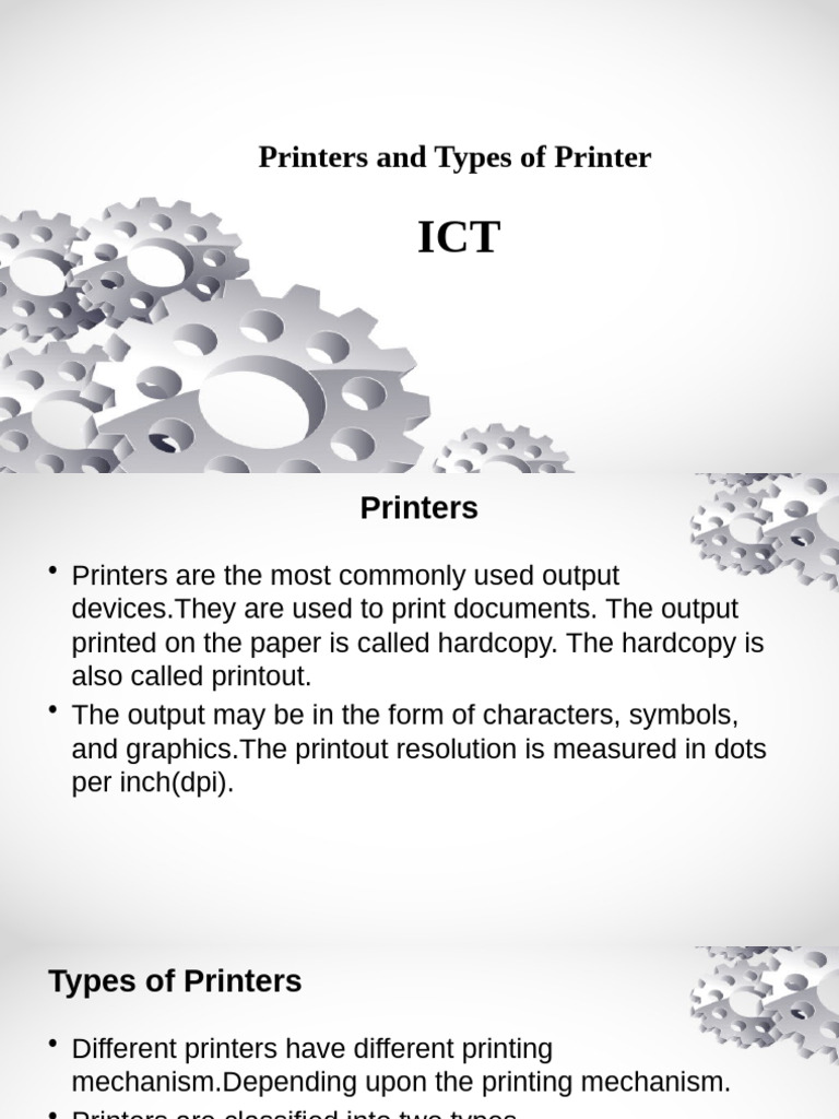 Printers and Types of Printer | PDF | Printer (Computing) | Printing