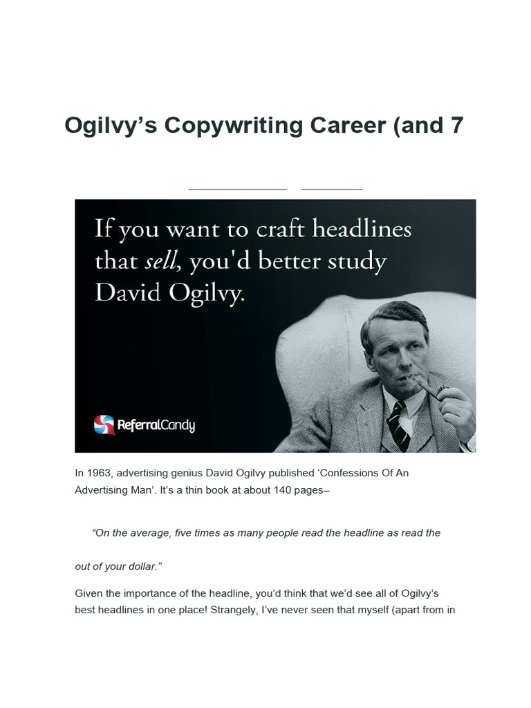 9 Things You Can Learn From David Ogilvy About Copywriting-7-22 | PDF ...