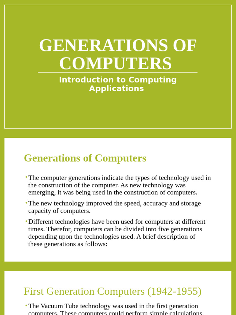Generations of Computers | PDF | Computer Data Storage | Computer Science