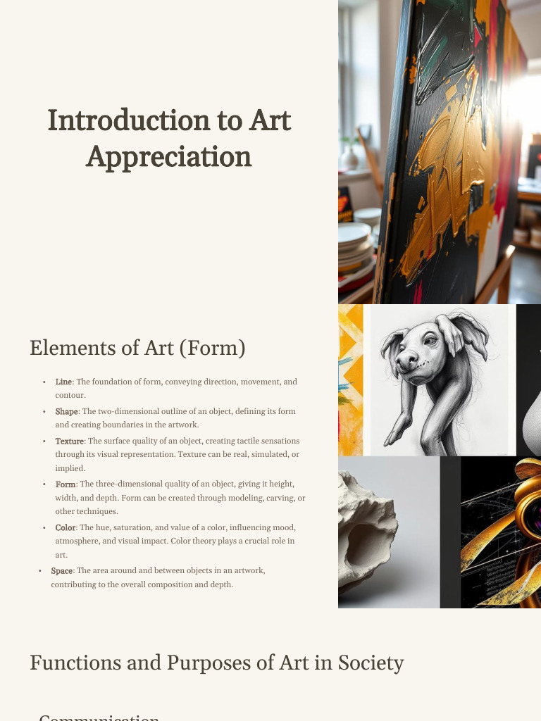 Introduction To Art Appreciation 1 | PDF | Paintings | The Arts