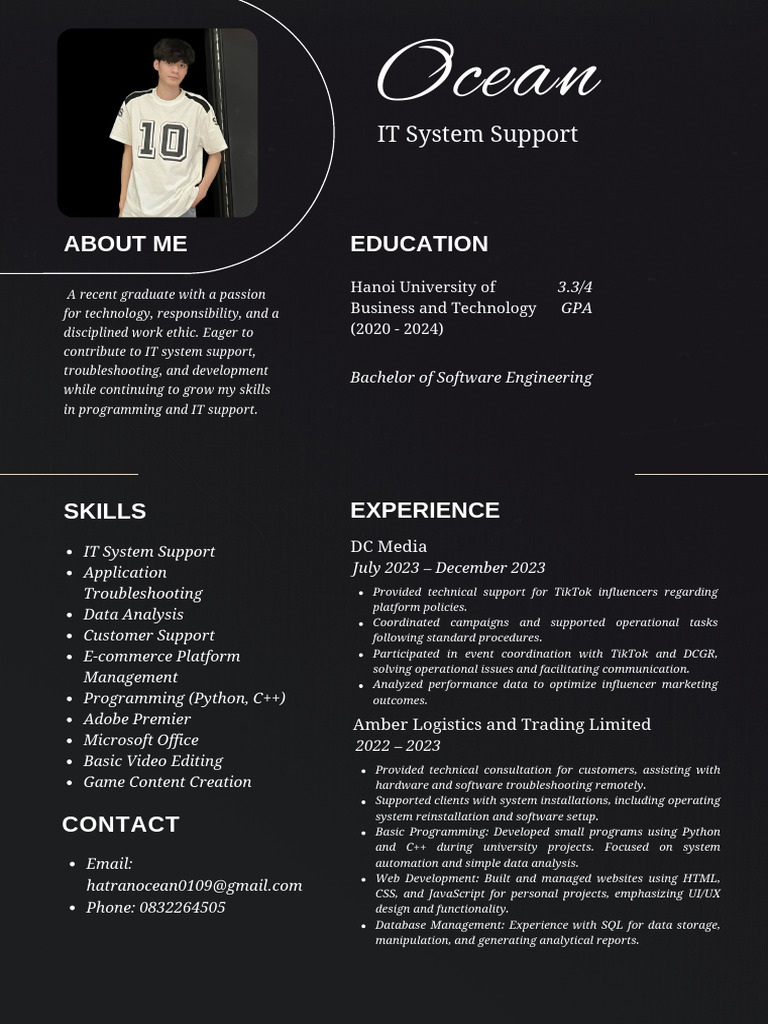 Black Simple Professional CV Resume | PDF | Web Development | Computing