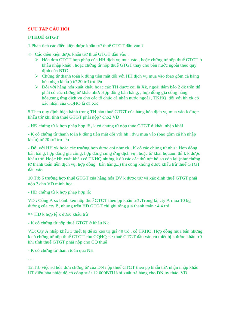 Cau Hoi Ly Thuyet | PDF