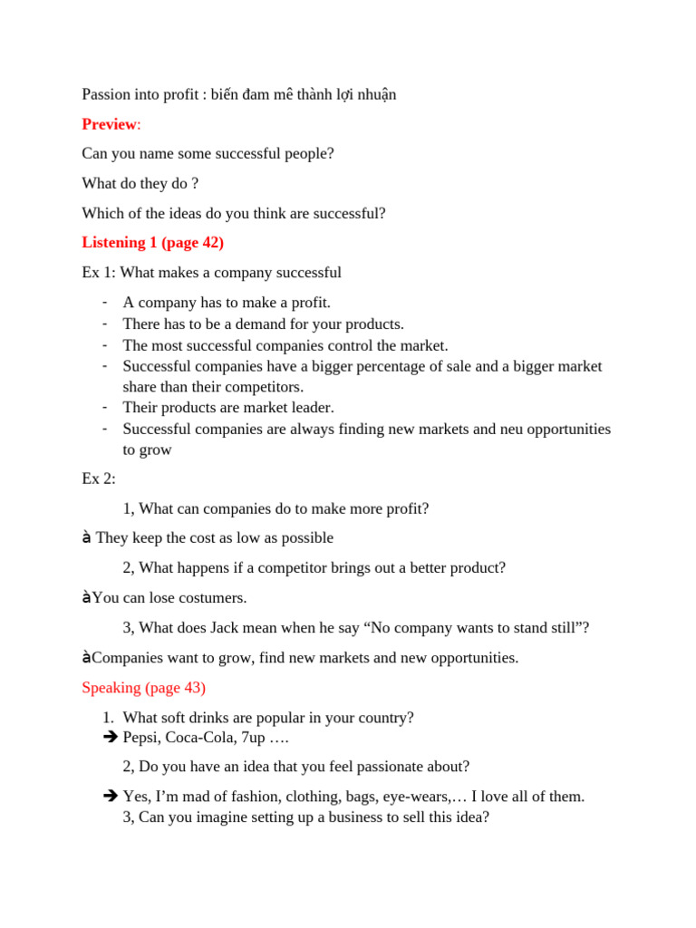 Key-SpeakingListening-Unit-5 (1) | PDF