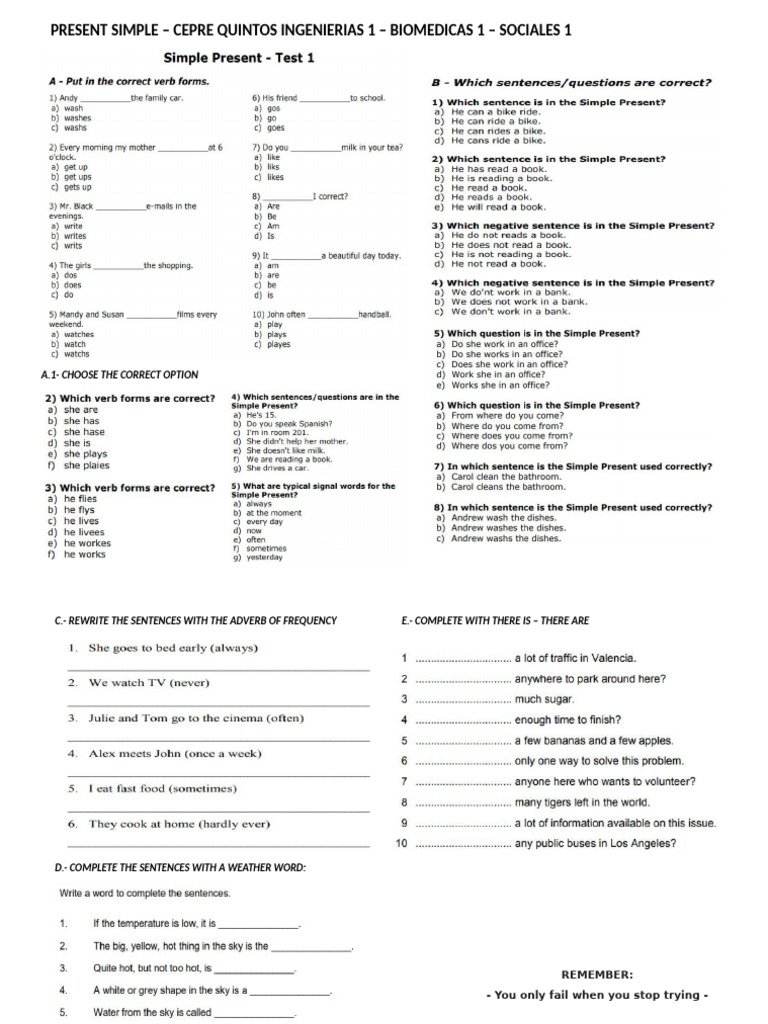 PRESENT SIMPLE - DEMONSTRATIVE-THERE IS THERE ARE | PDF