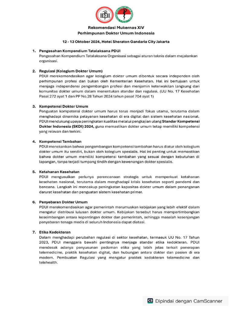 Rekomendasi Mukernas XIV 2024 | PDF