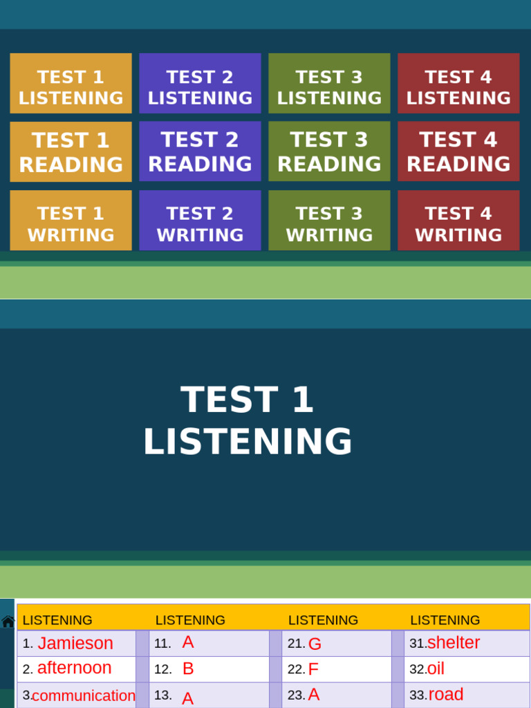 IELTS 4 -PRACTICE TEST_ANSWER KEY | PDF