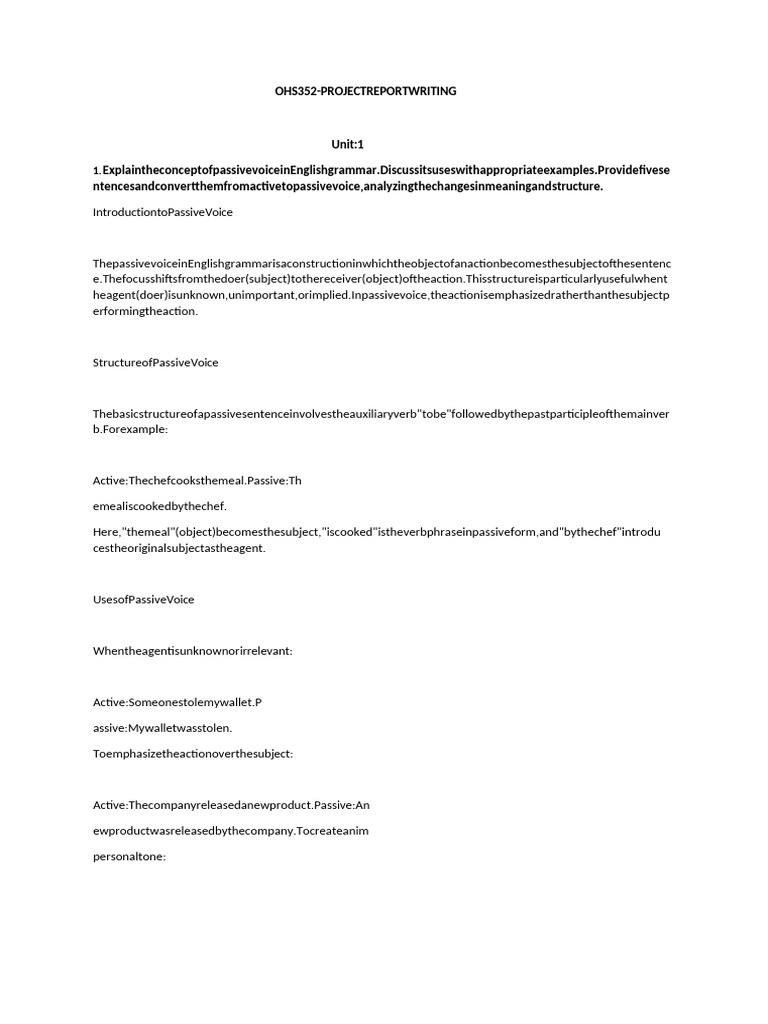 Project Report Writing - Material | PDF | Linguistics | Syntax