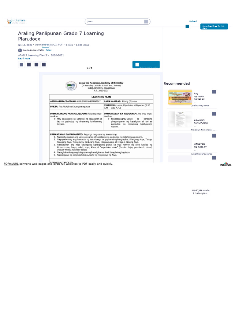 WWW Slideshare Net Slideshow Araling-panlipunan-grade-7-Learning ...