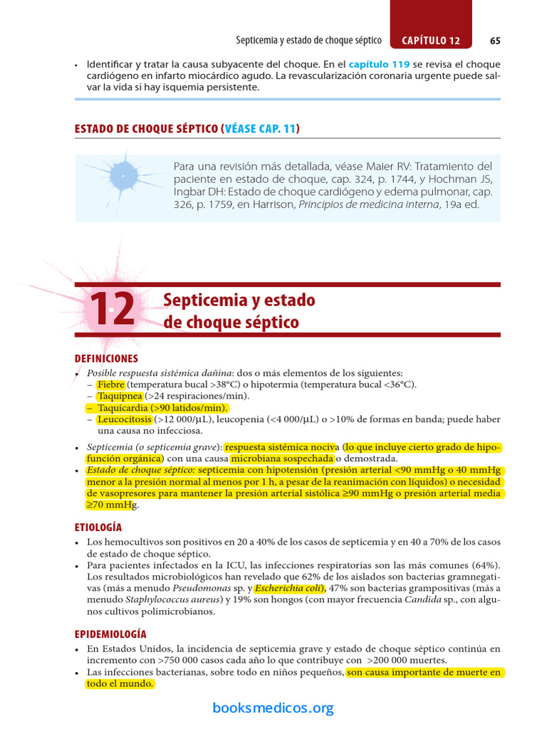 Sepsis Harrison Manual de Medicina 19a Edic | PDF | Septicemia | Medicina