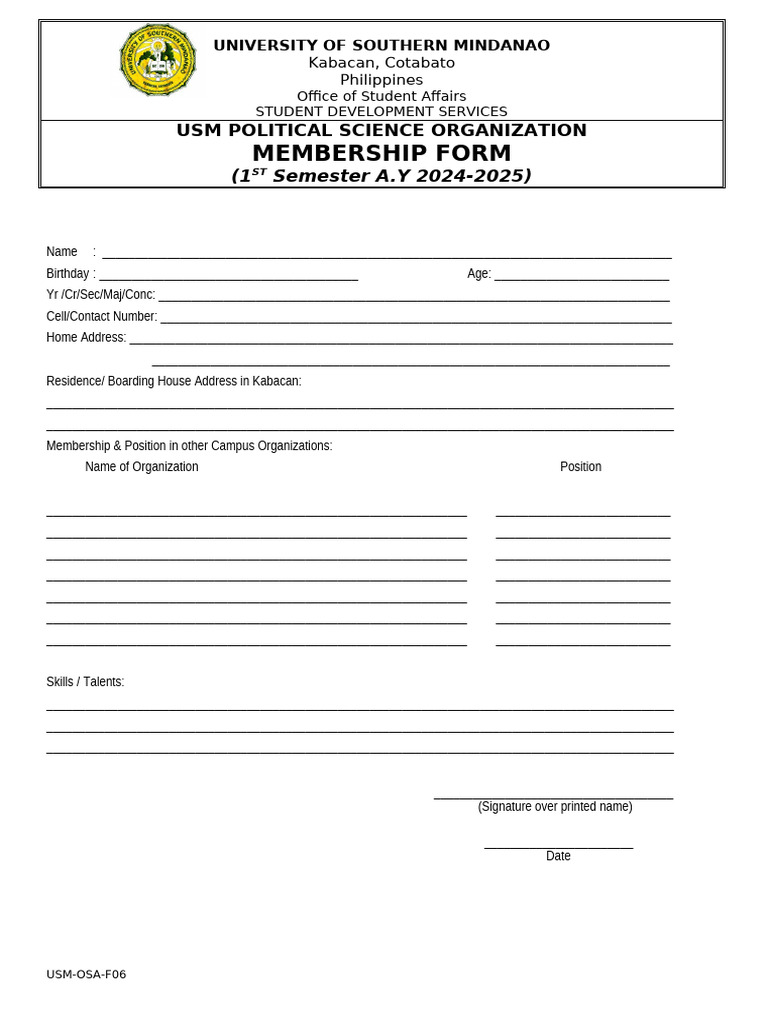 Membership Form | PDF