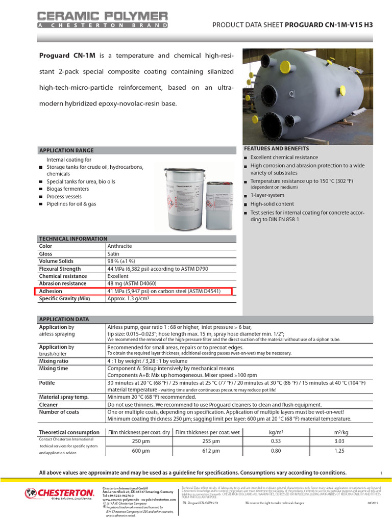 Data Sheet - Proguard CN-1M-V15 H3 - EN | PDF | Coating | Implied Warranty