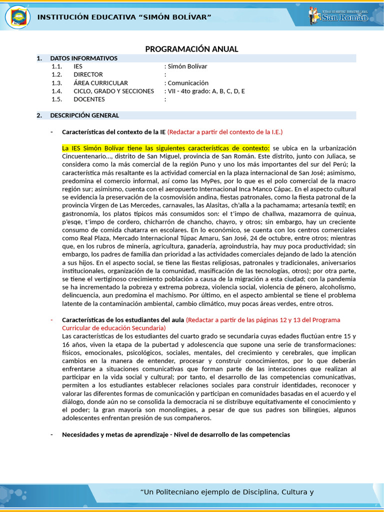 FORMATOS-PA-UD-Sesión-2024 UGEL-SR | PDF | Evaluación | Aprendizaje