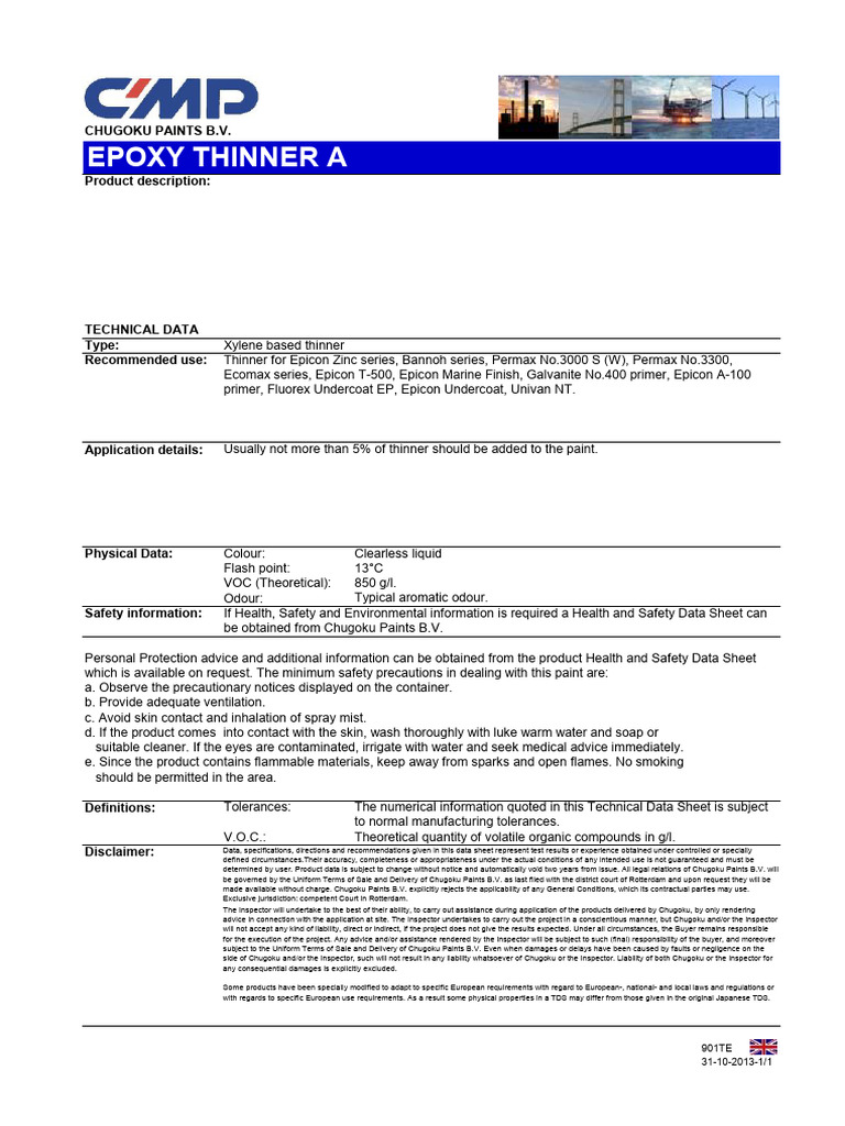 EPOXY THINNER A-CPM 31 | PDF | Volatile Organic Compound