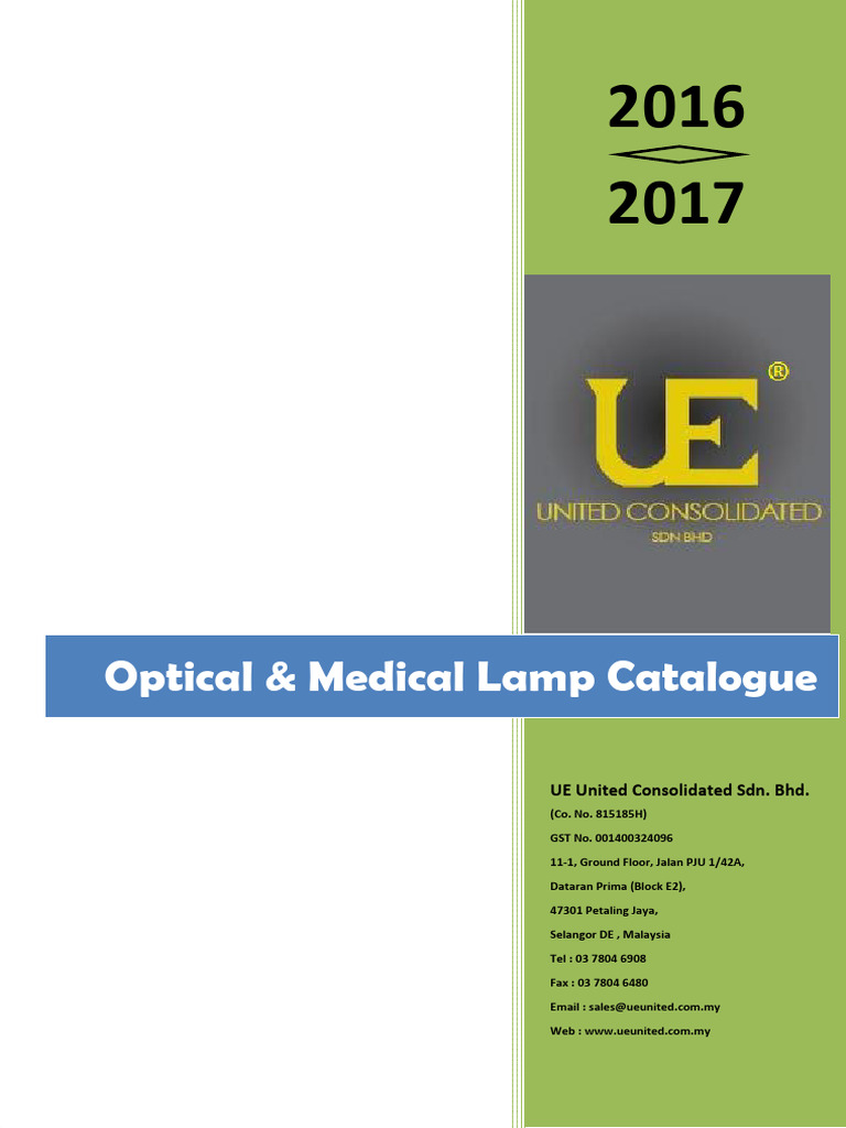 UE Optical & Medical Lamp Catalogue | PDF | Incandescent Light Bulb ...