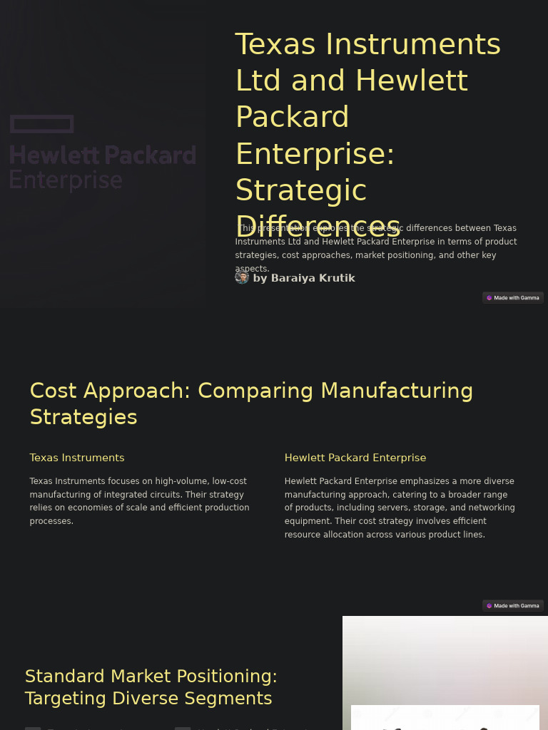 Texas Instruments LTD and Hewlett Packard Enterprise Strategic ...