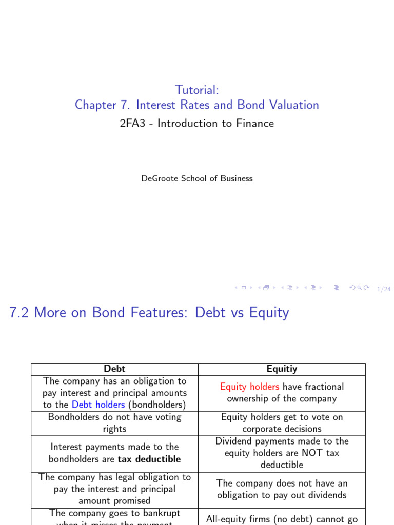 Chapter 7 Tutorial Slides | PDF | Bonds (Finance) | Yield (Finance)
