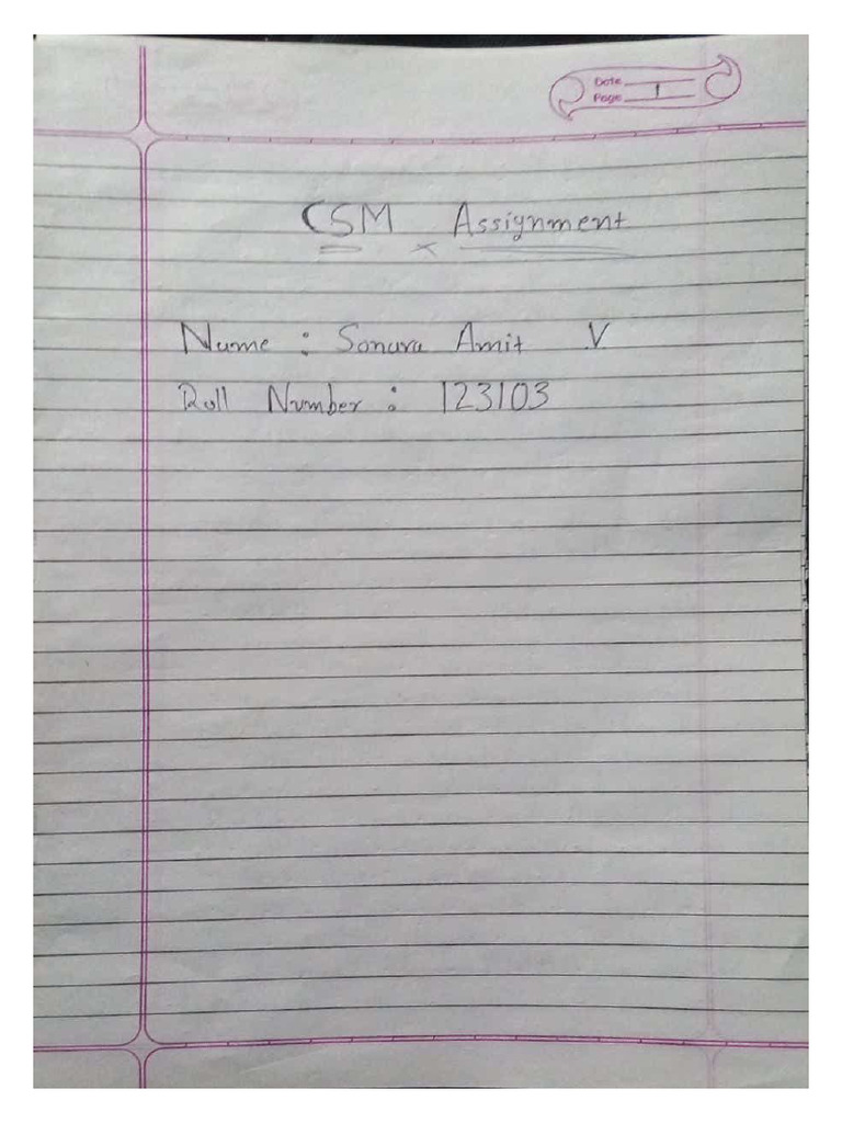 Amit Sonara CSM Assignment | PDF