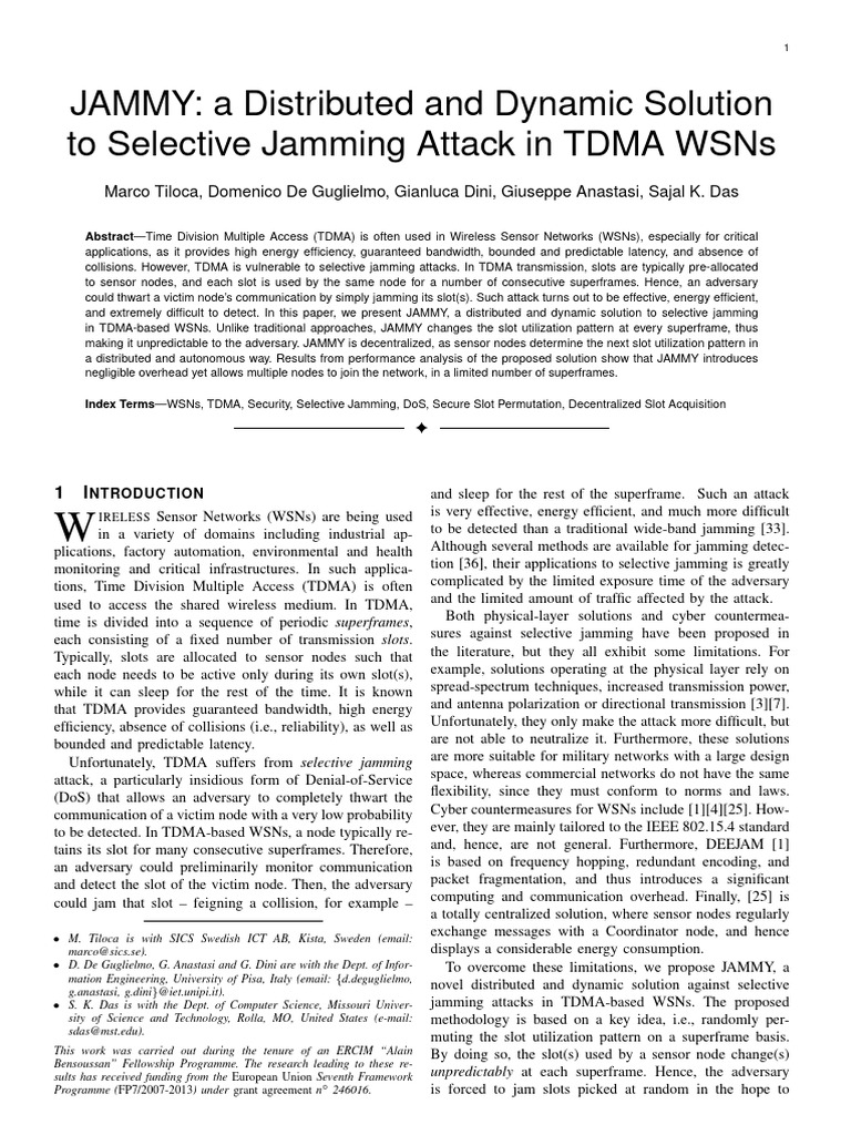 Jammy: A Distributed and Dynamic Solution To Selective Jamming Attack ...