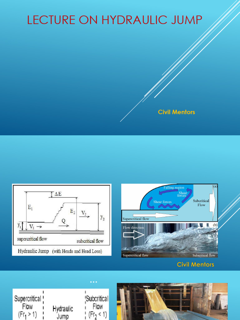 Lecture On Hydraulic Jump | PDF | Water | Hydraulic Engineering