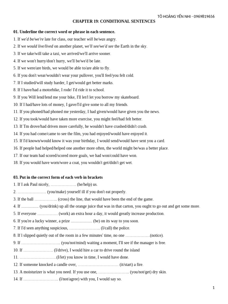 Conditional Sentences | PDF