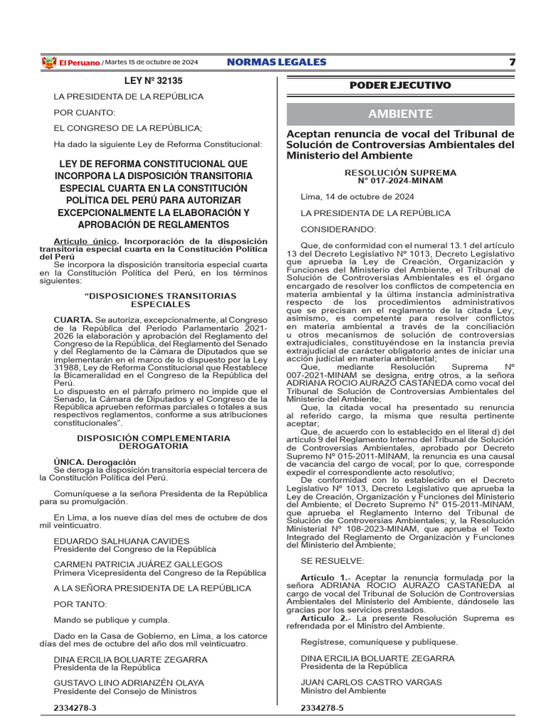Ley #32135 | PDF | Regulación | Perú