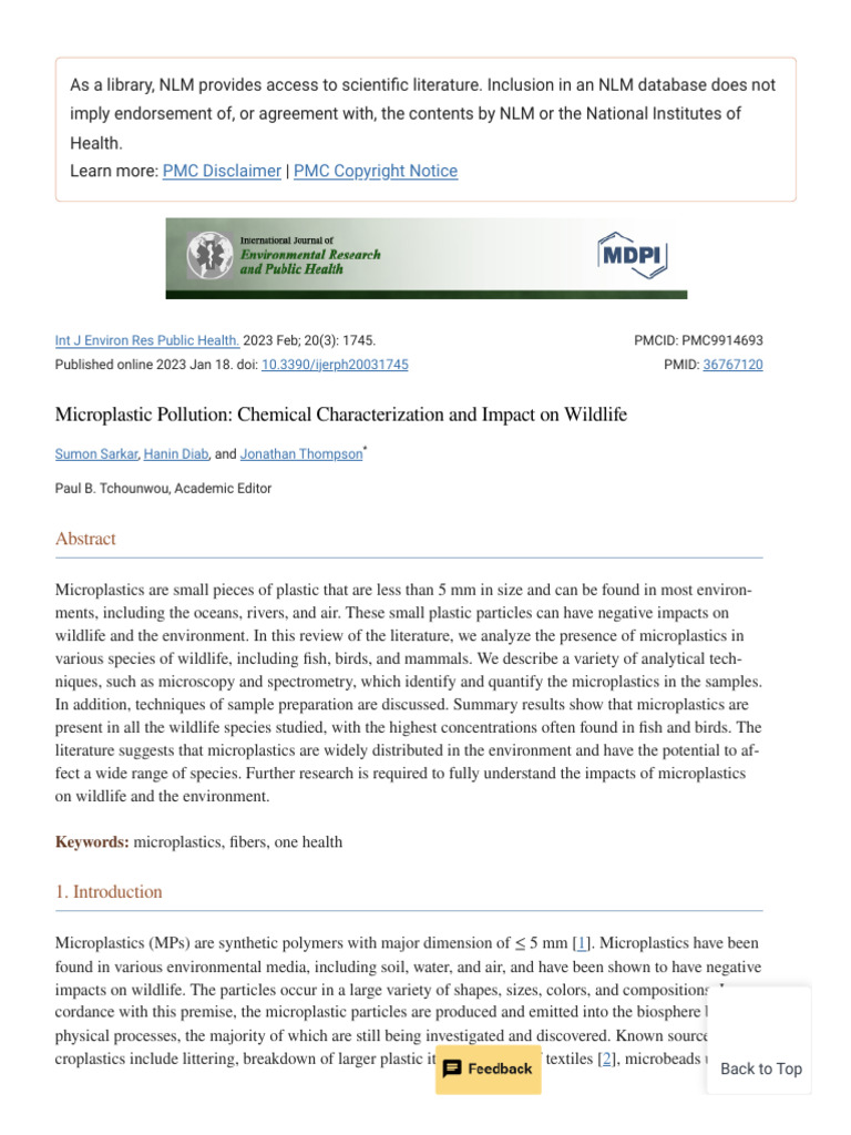 Microplastic Pollution - Chemical Characterization and Impact On ...