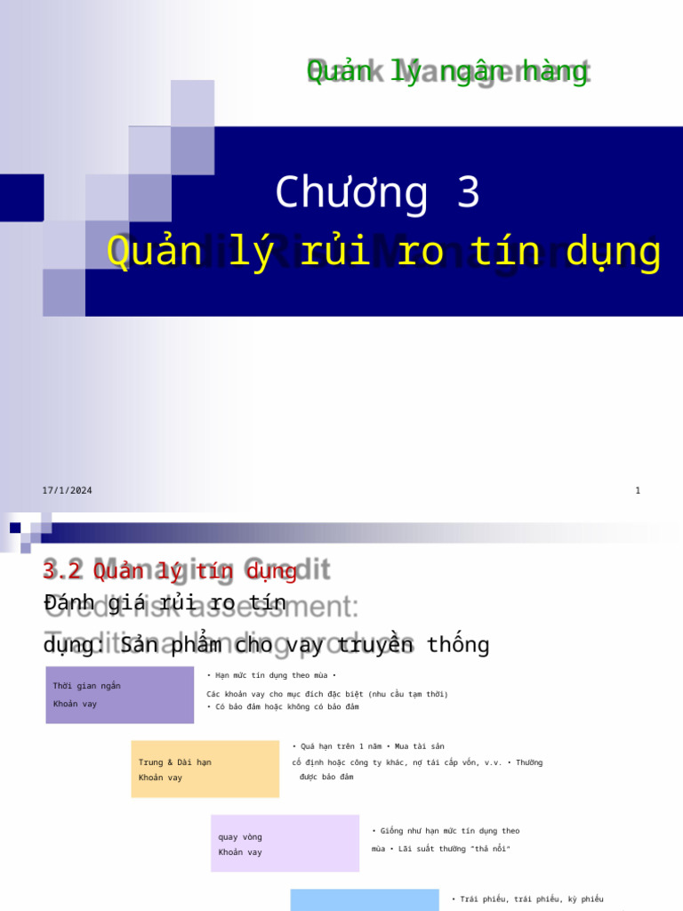 Week 6 - Chapter 3 - Credit Risk Management - Slide | PDF