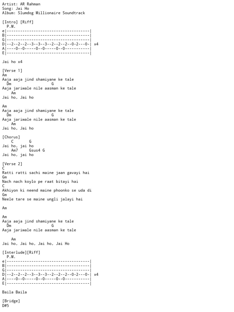 Jai Ho | PDF | Grammy Awards | Multilingualism