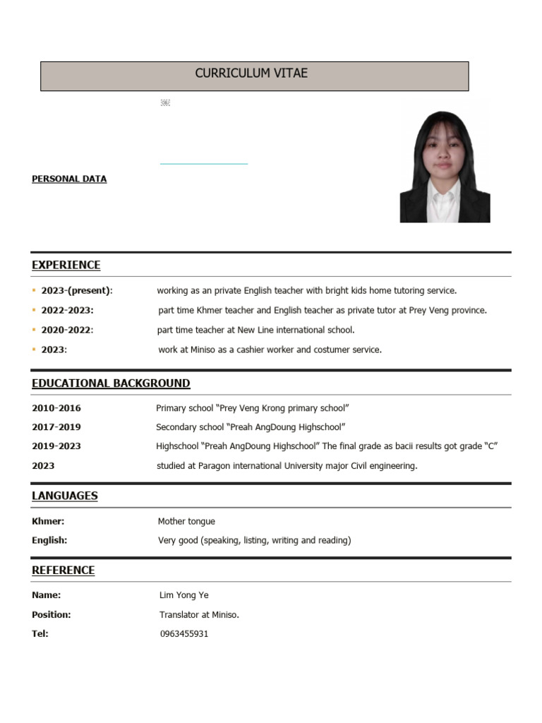 Yong Er Lim.s CV | PDF