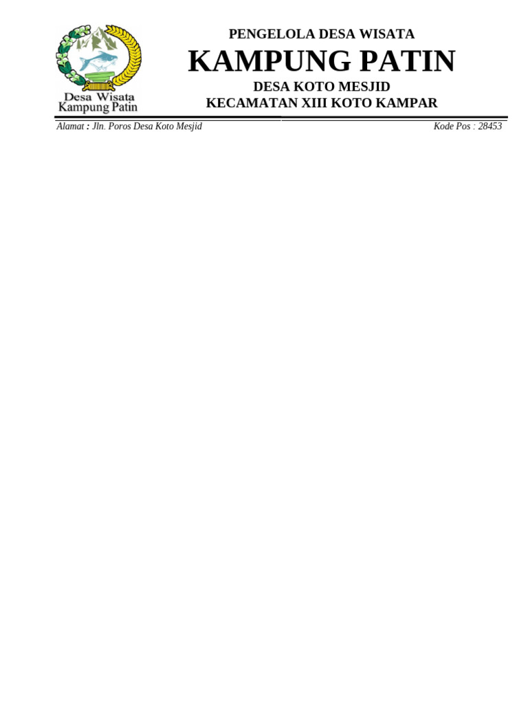 Kop Desa Wisata Komes | PDF