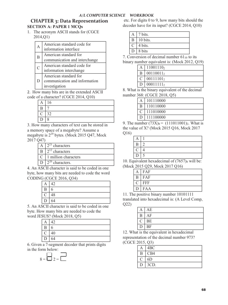 Sample 0795Computer Science WK BOOK2025 | PDF | Bit | Ascii