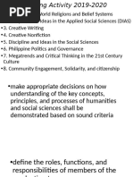 HUMSS - Culminating Activity CG - 1 PDF | PDF | Humanities | Social Science