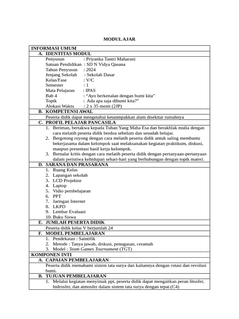Modul Ajar Kelas 5 Bab 4 Pdf