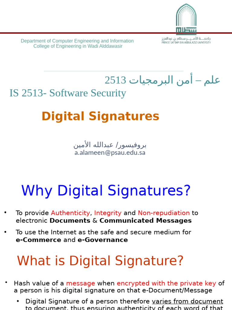 03-Digital Signatures | PDF | Public Key Cryptography | Public Key Certificate