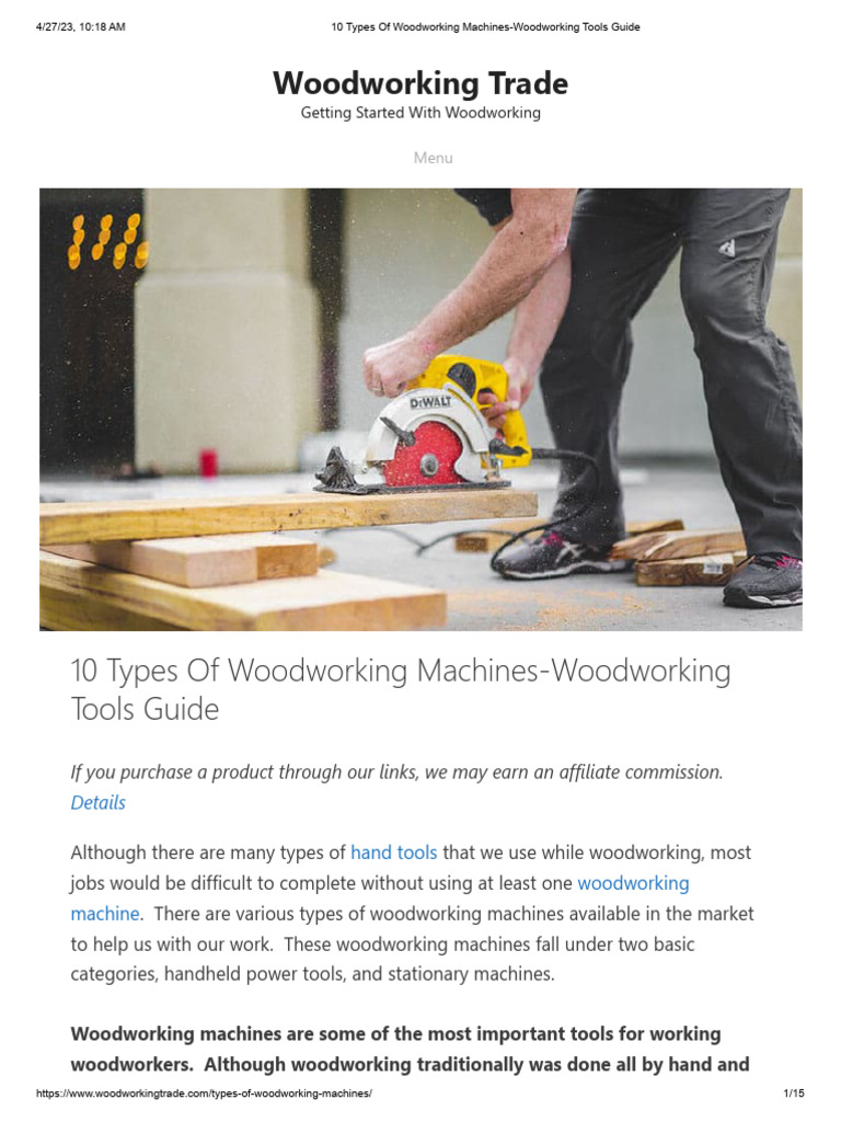 10 Types of Woodworking Machines-Woodworking Tools Guide | PDF | Drill ...