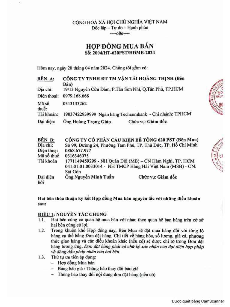 Hop Dong Xi Mang | PDF