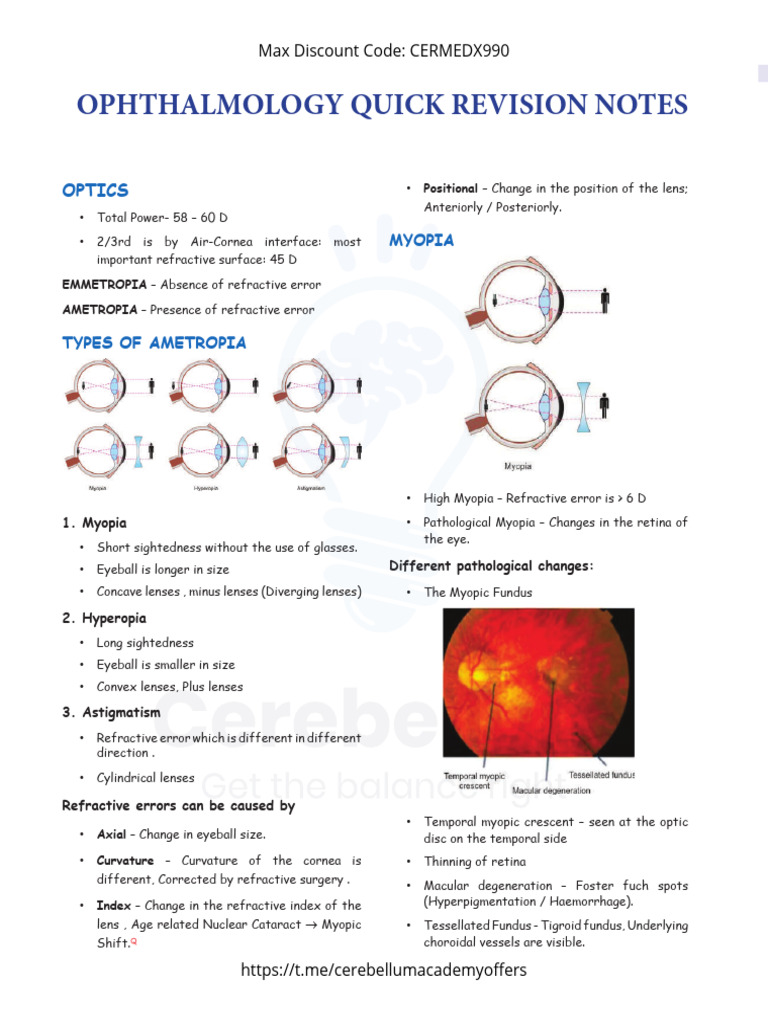 Opthalmology | PDF | Myopia | Cataract
