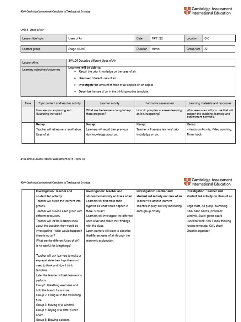 UKG - A Rashi Jain Session Plan | PDF | Learning | Lesson Plan