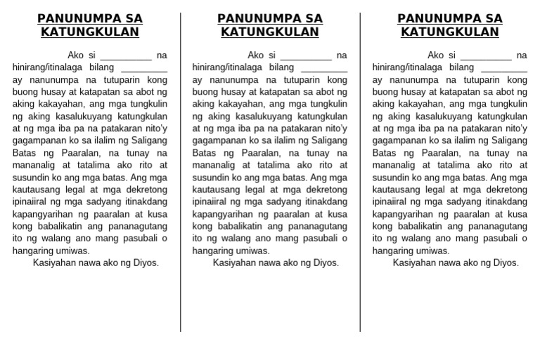 SBC - Panunumpa Sa Katungkulan | PDF